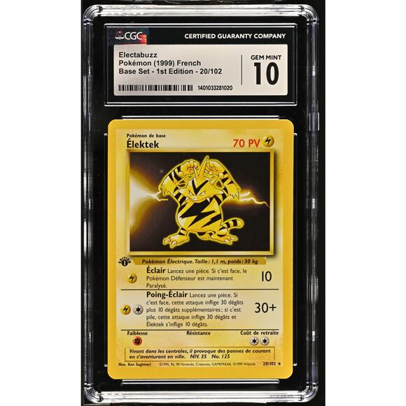 Pokemon | Other | Cgc Gem Mint Electabuzz Lektek 1st Edition 20102 ...